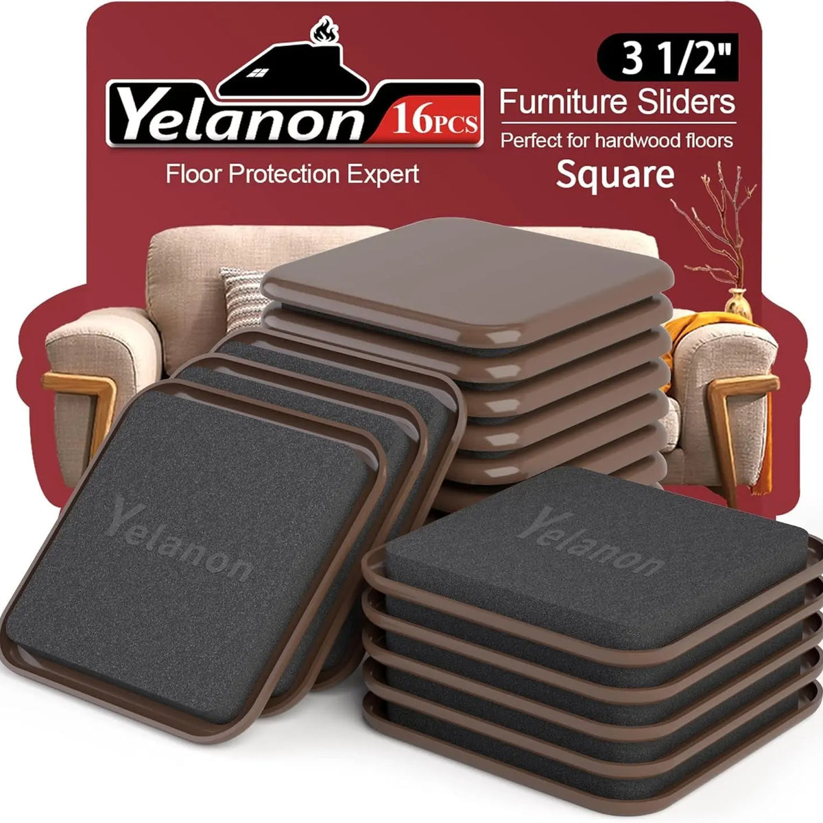 EasyMove 16-Pc Furniture Sliders for Carpet Protection and Easy Moving ...